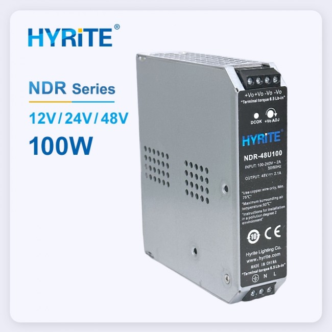 Hyrite Lighting 100W 12V/24V/48V Din Rail - Din Rail Power Supply ...